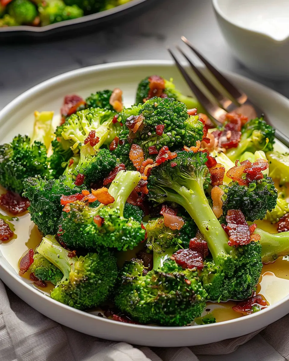 broccoli with garlic sauce & bacon